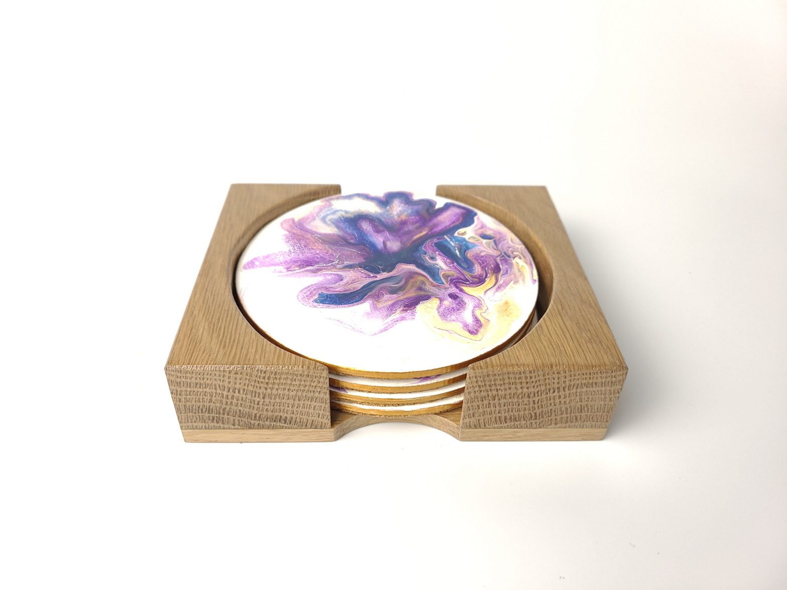 Flat Wooden Coaster Holder, Fits 4″ Round Coasters – Kahoy Crafts